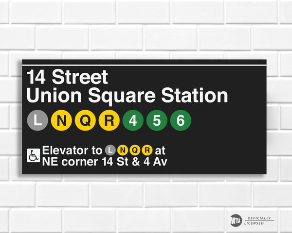14 Street Union Square Station – sideway signs