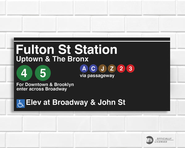 Fulton St Station Uptown & The Bronx – sideway signs